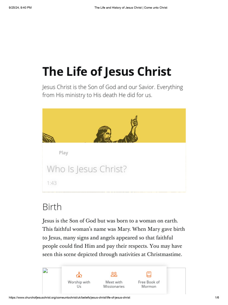 Life and Ministry of Jesus Christ | PDF | Jesus | Baptism