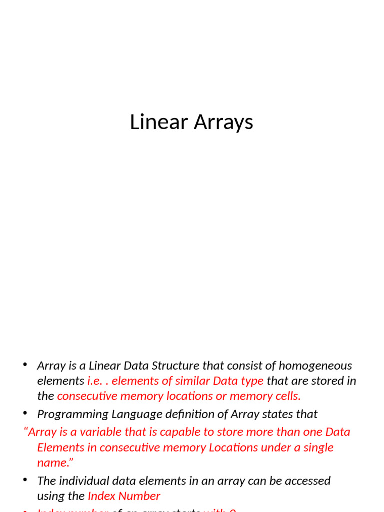 Linear Arrays Part I | PDF