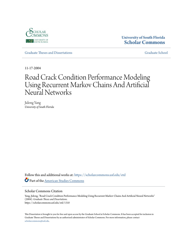 Road Crack Condition Performance Modeling Using Recurrent Markov | PDF ...