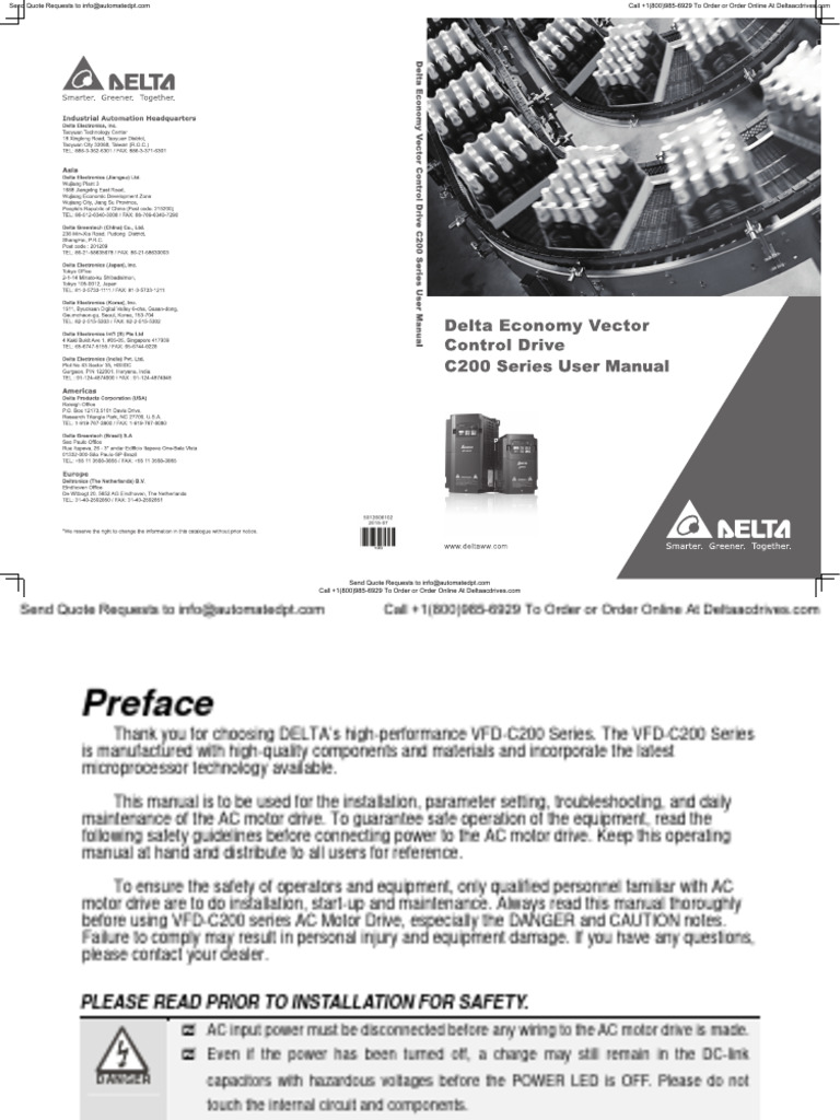 Delta C200 Series Users Manual | PDF