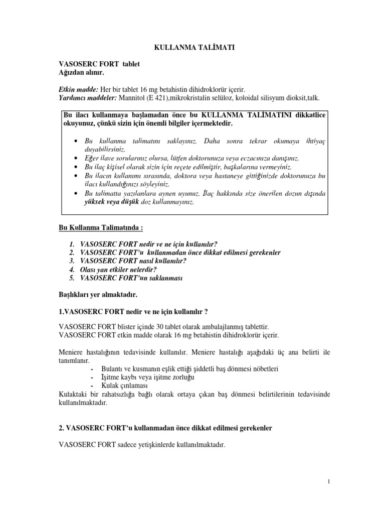7571 Vasoserc Fort Tablet Kt | PDF