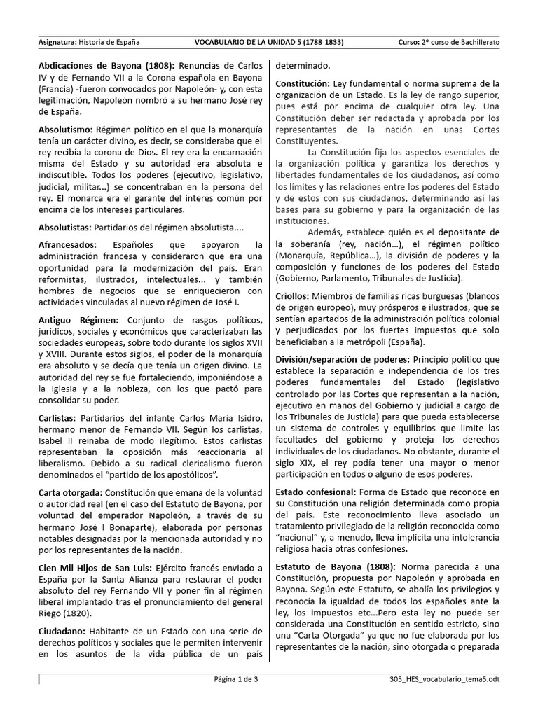 305 HES Vocabulario Tema5 | PDF