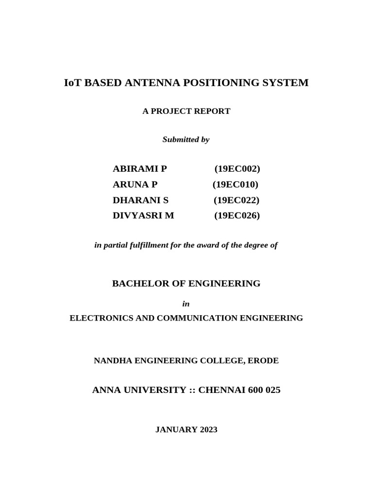 Iot Based Antenna Positioning System | PDF