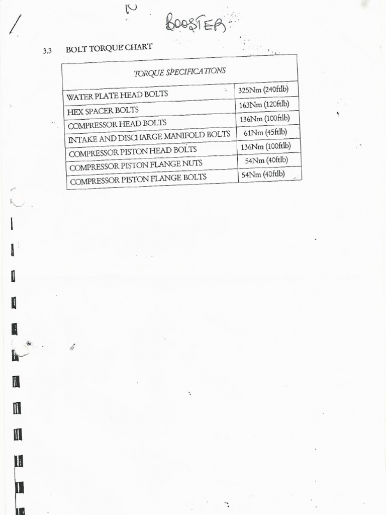 Booster Torque Settings | PDF