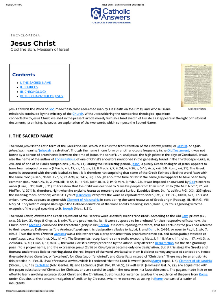 Understanding Jesus Christ's Name | PDF | Jesus | Gospel Of John