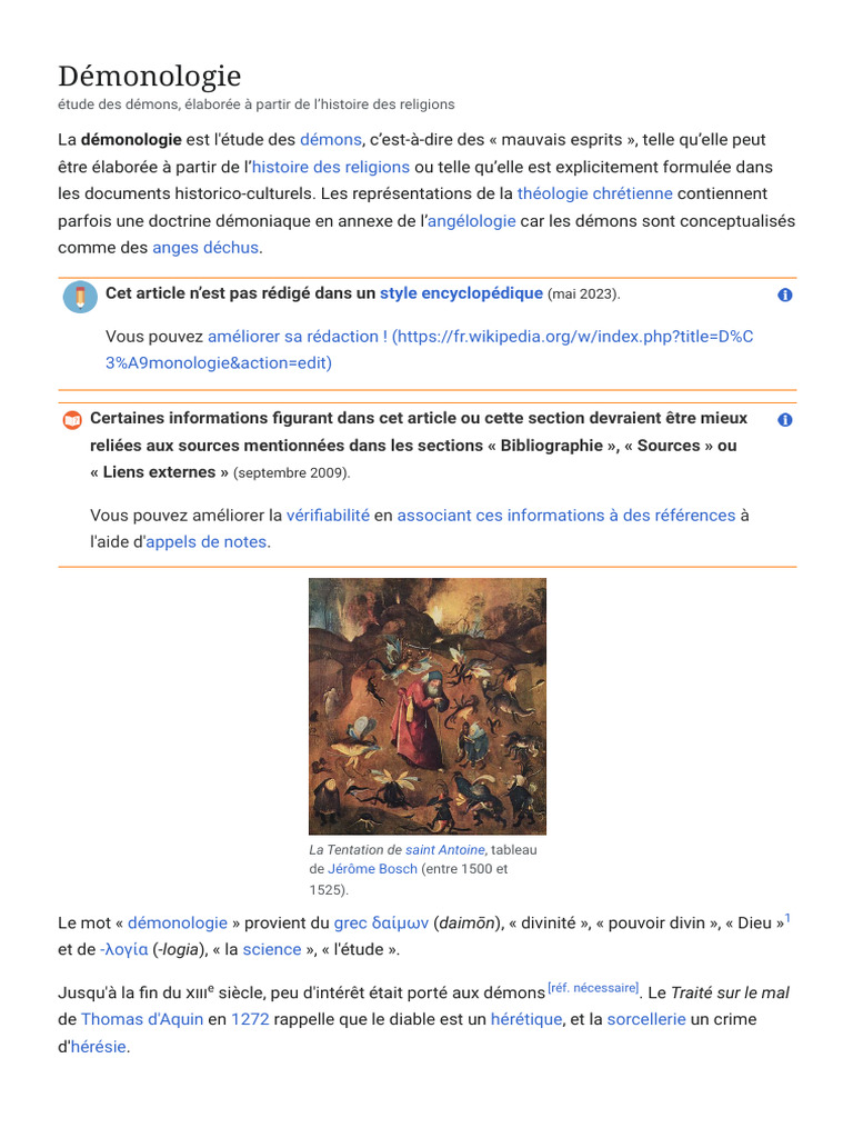 Démonologie - Wikipédia | PDF
