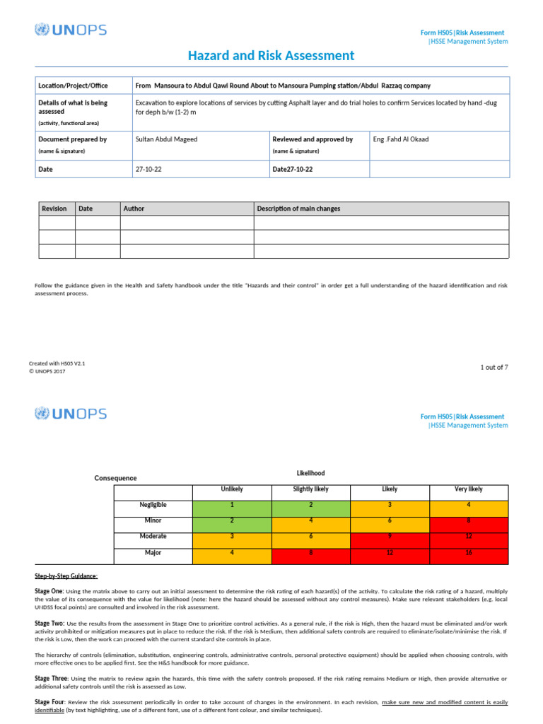 Form HS05 Risk Assessment en | PDF
