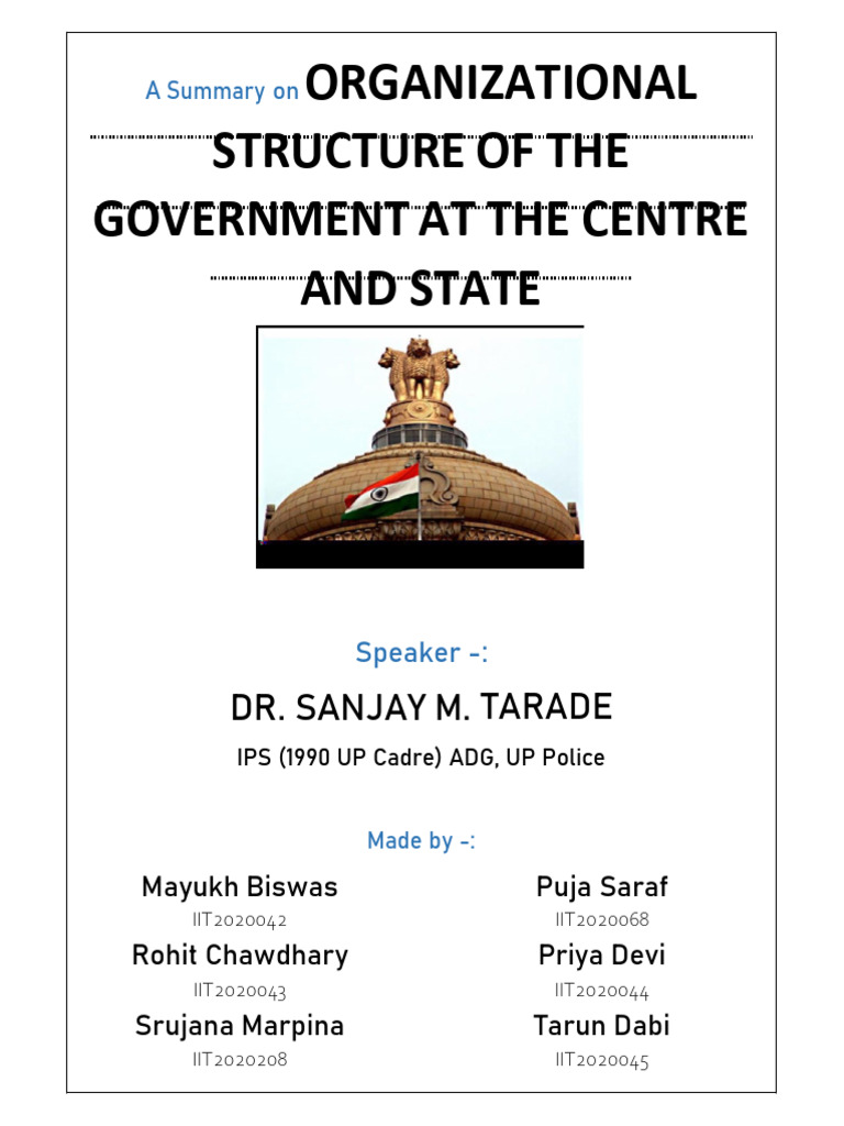 36 - Administrative - Structure - of - India - SHREYASI GHOSH | PDF