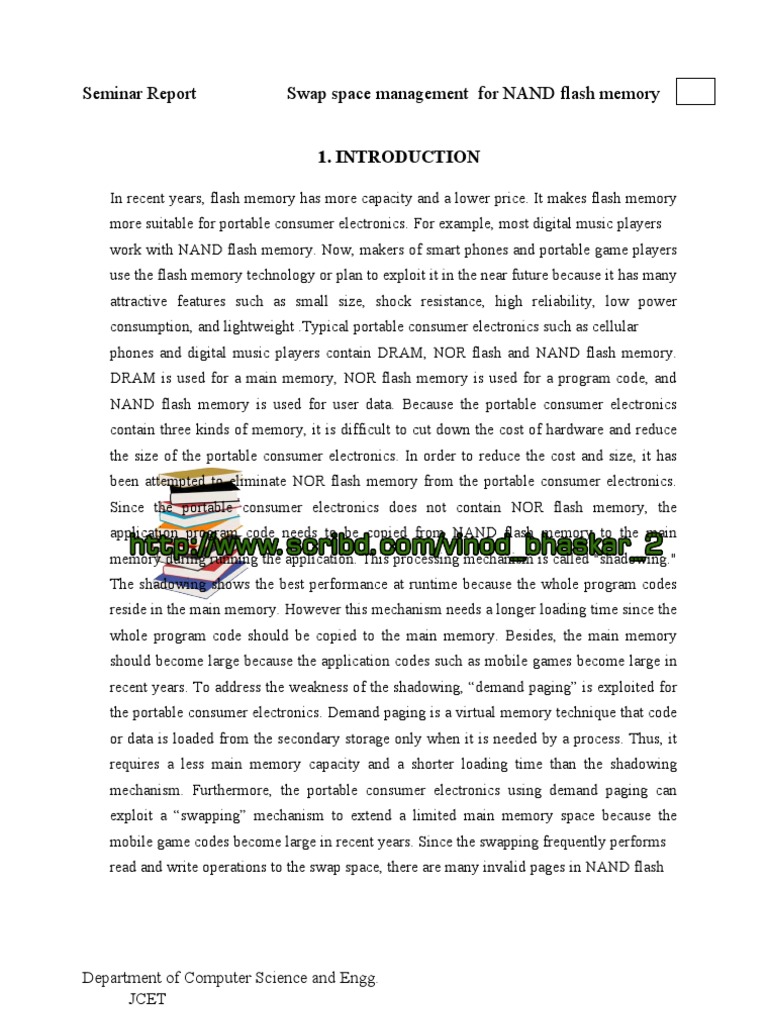 SEMINAR REPORT On Swap Space Management For NAND Flash Memory | PDF | Flash Memory | Computer ...