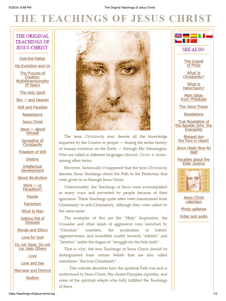 The Original Teachings of Jesus Christ | PDF