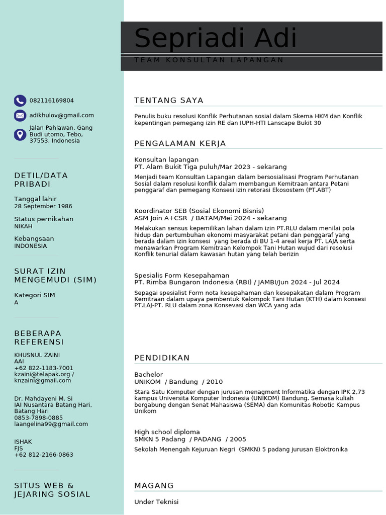 Sepriadi Adi: Tentang Saya | PDF
