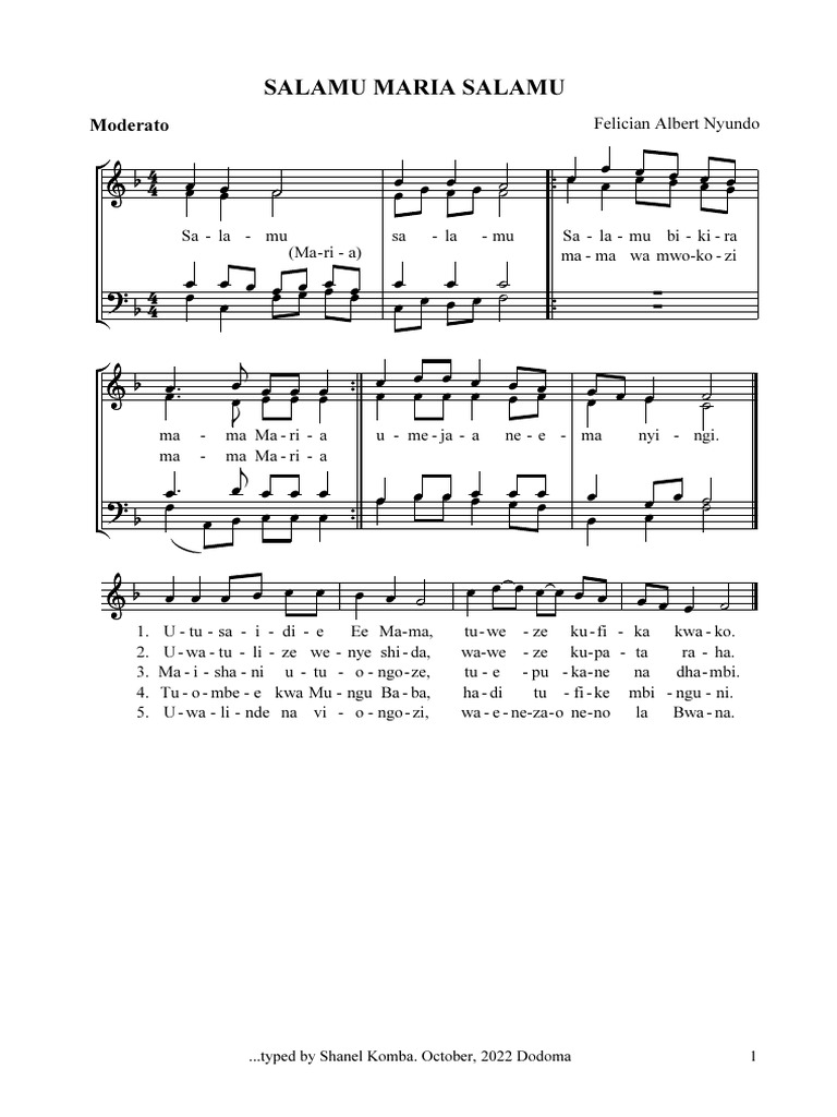 Salamu Maria Salamu | PDF