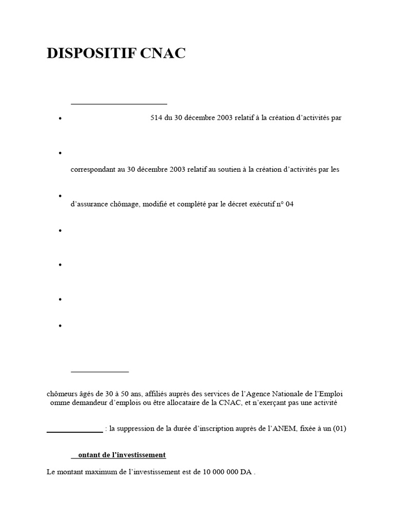 Dispositif Cnac | PDF