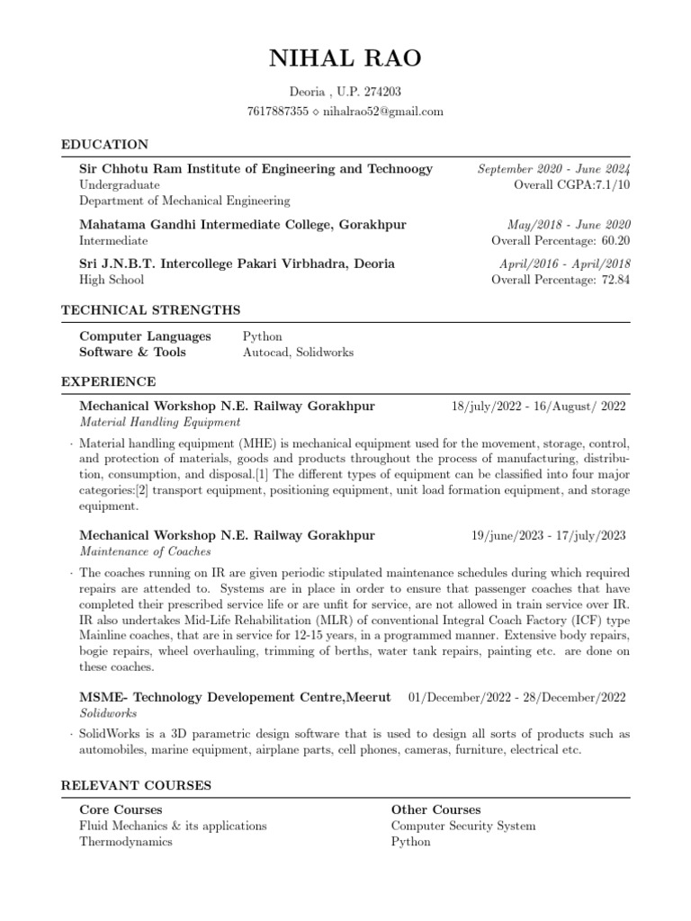 New Resume Nihal Rao (1) | PDF
