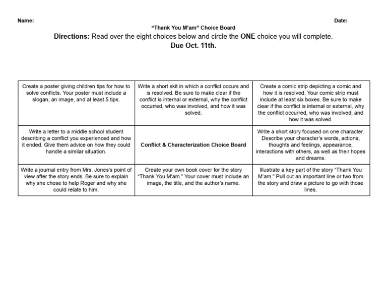 Choice Board-2 | PDF
