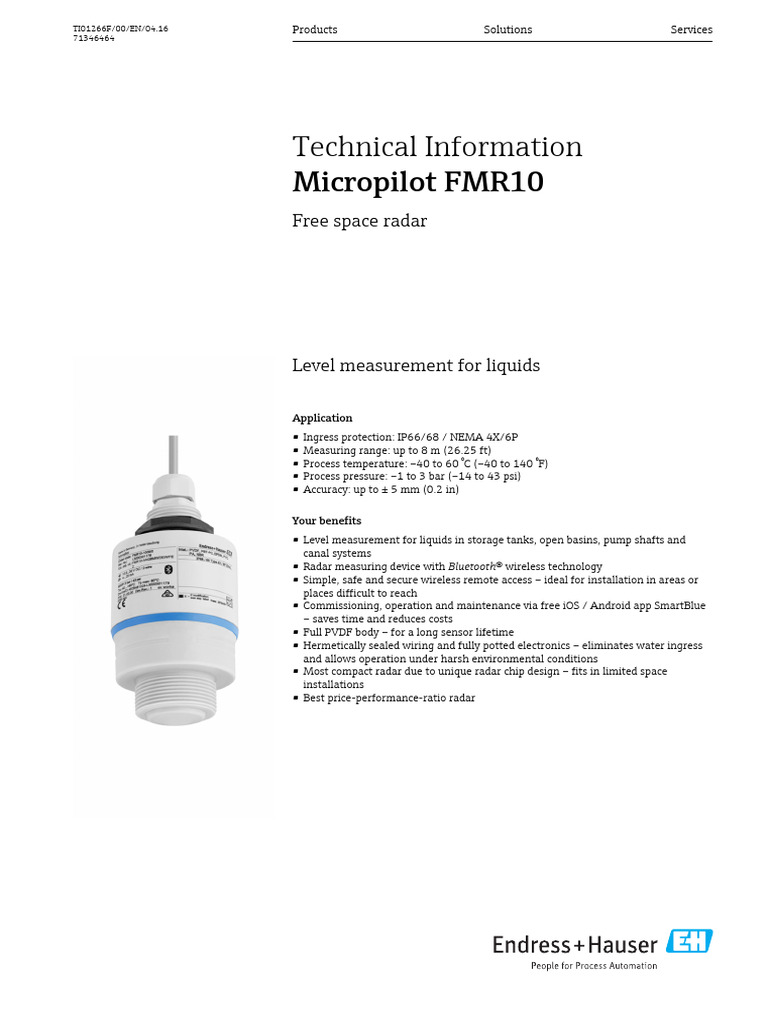 Endress Hauser Fmr10 | PDF