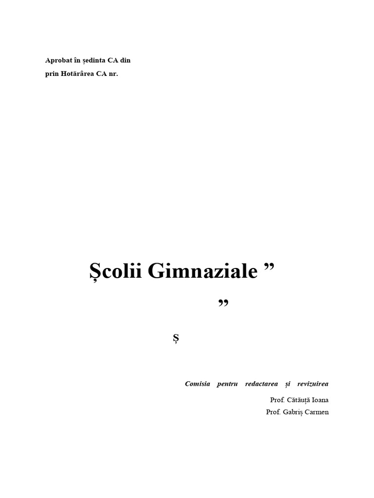 Regulamentul Intern 2024 2025 | PDF