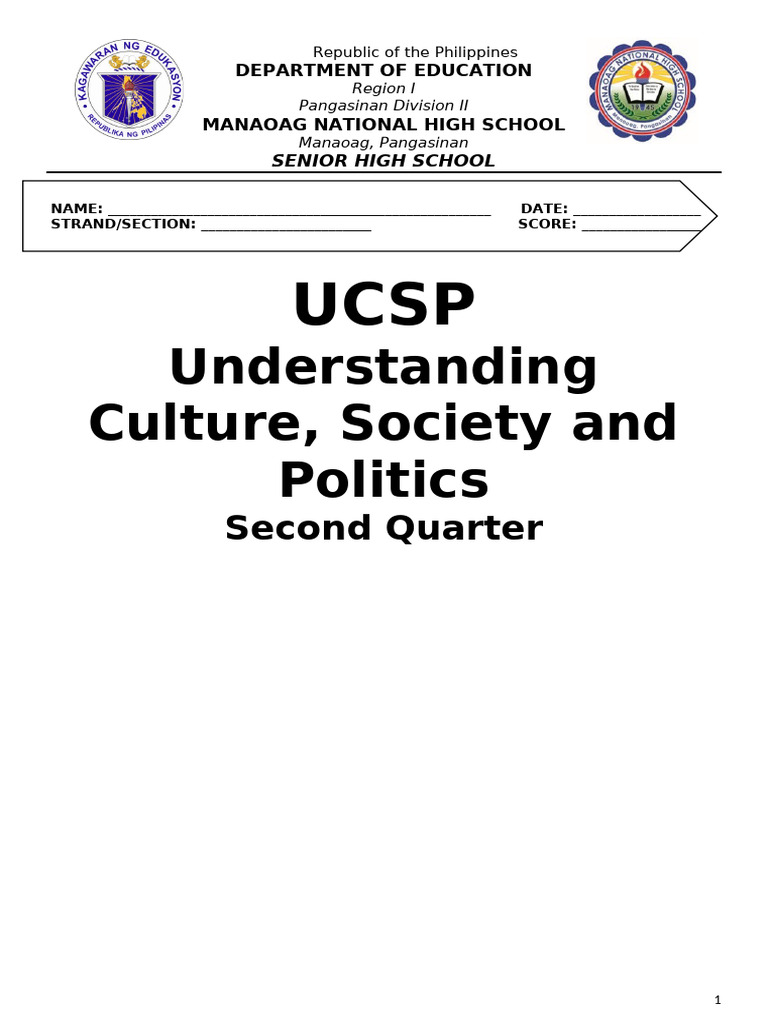 Ucsp Week 1 2 2nd Quarter | PDF