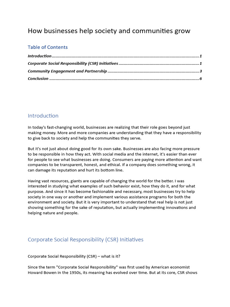 How Business Can Help Society | PDF