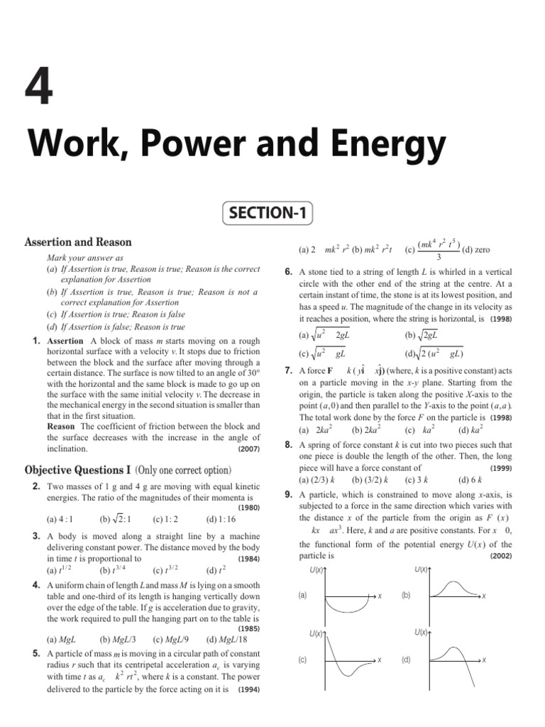 Work, Power and Energy | PDF