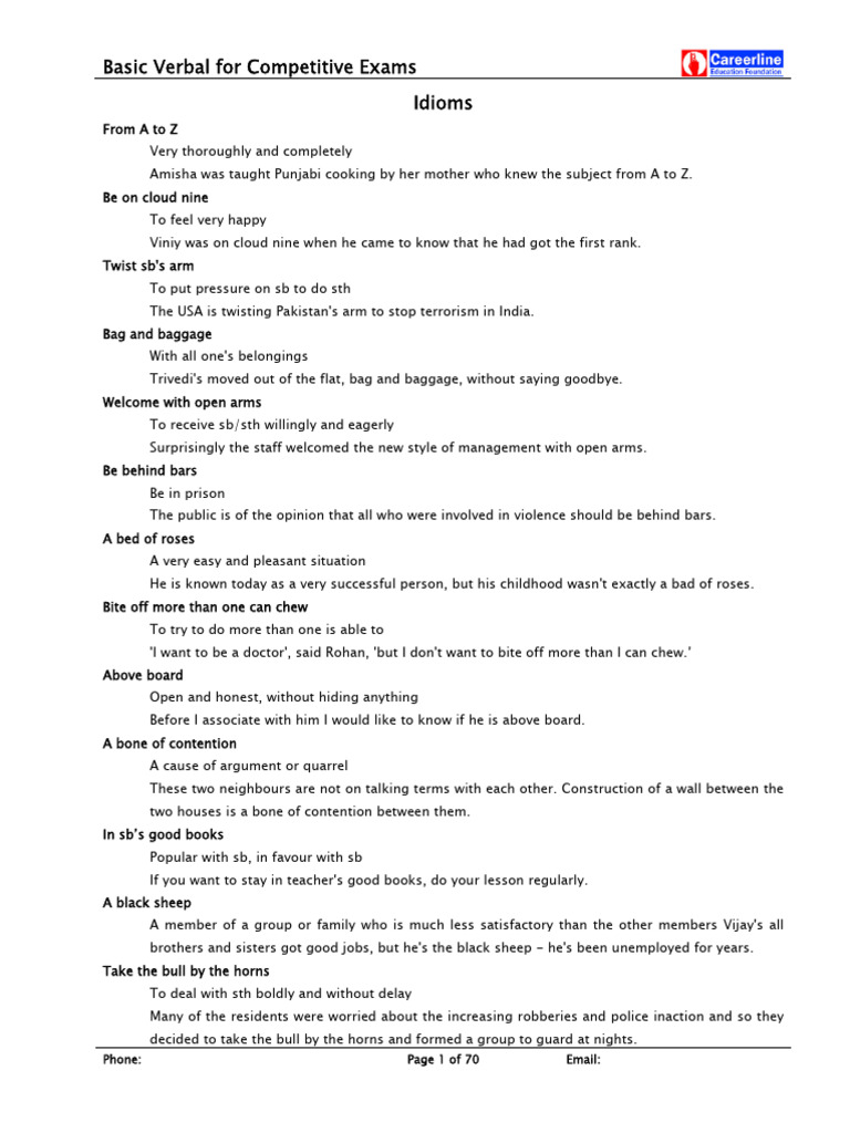 Basic Verbal For Competitive Exams - Book | PDF