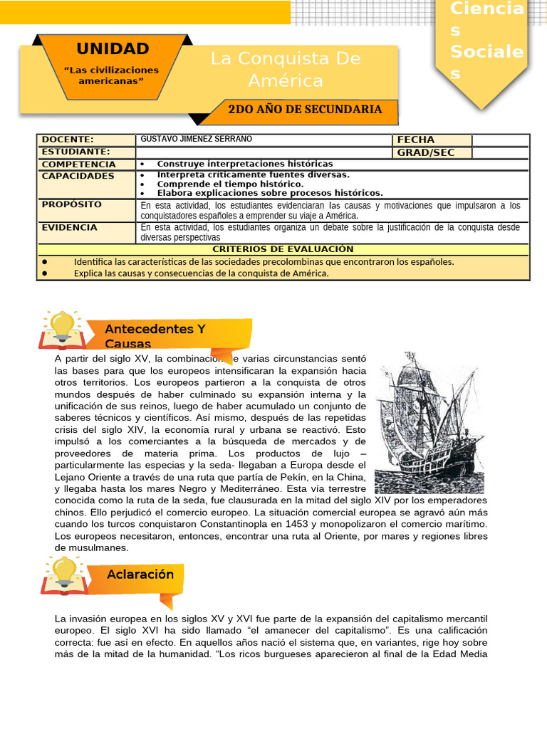 Ficha de Actividad CCSS 2° | PDF