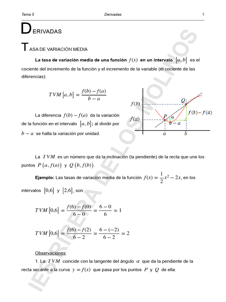 Derivadas 1 | PDF | Derivado | Pendiente