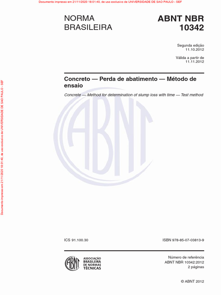 Norma Brasileira: Abnt NBR 10342 | PDF