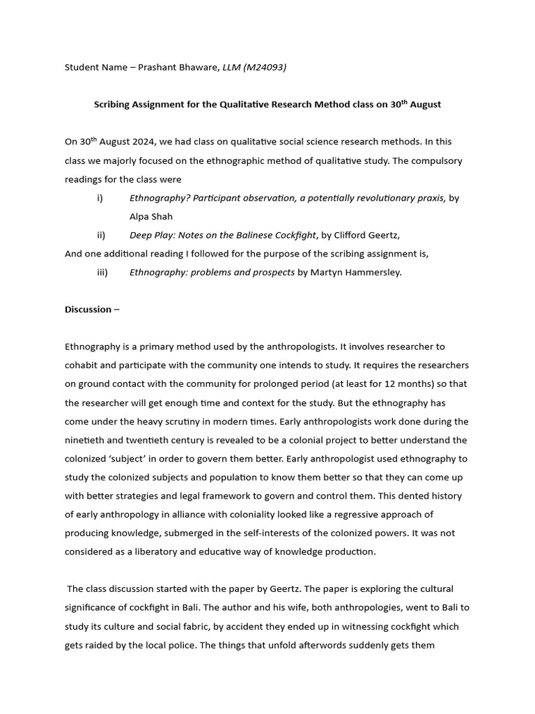 Scribing Assignment - Prashant | PDF