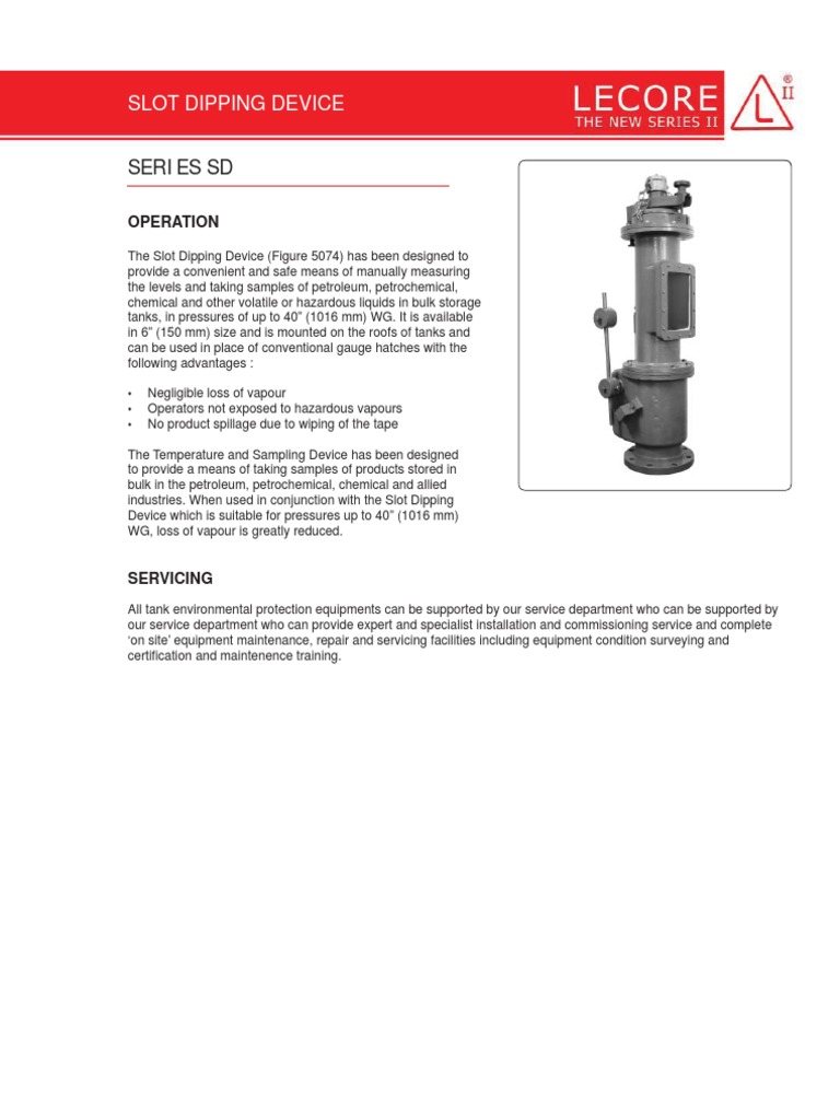 Slot Dipping Device by Lecore | PDF | Screw | Thermometer