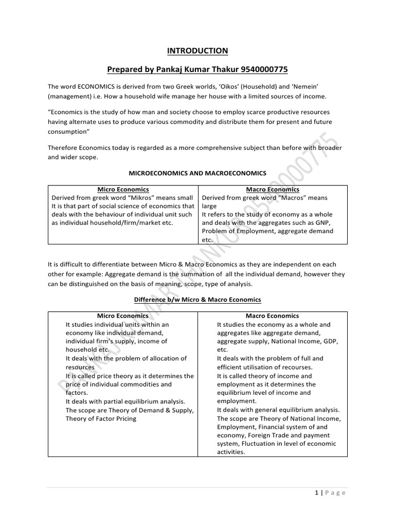 INTRODUCTION Macro Economics PDF | PDF | Economics | Macroeconomics
