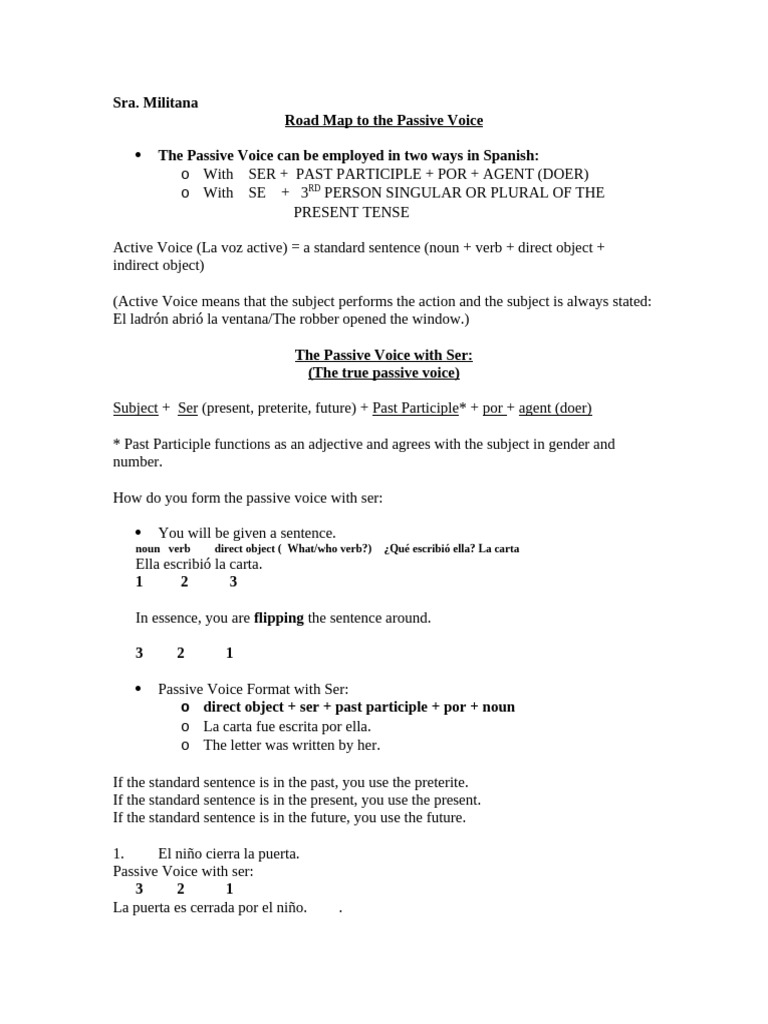 Road Map to the Passive Voice | PDF