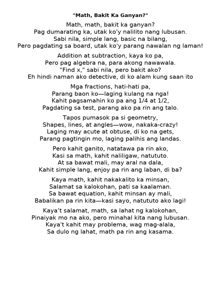 Spoken Poetry About Math | PDF