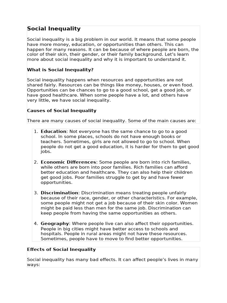 TRANSLATION Social Inequality | PDF