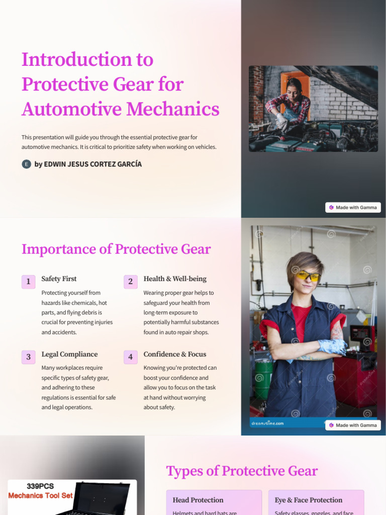 Introduction to Protective Gear for Automotive Mechanics | PDF