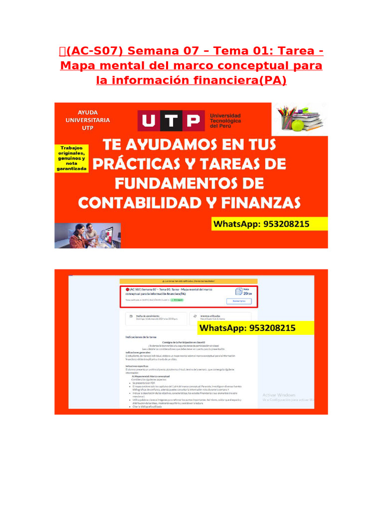 ? (AC-S07) Semana 07 - Tema 01 Tarea - Mapa Mental Del Marco Conceptual para La Información ...