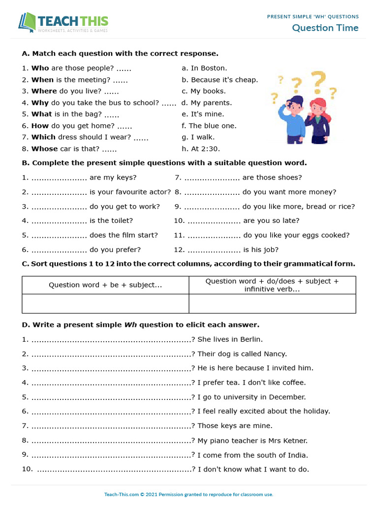 Question Words and Present Simple | PDF