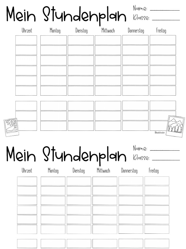 Mein Stundenplan | PDF
