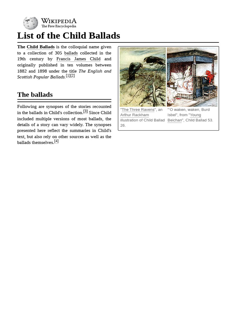 List of The Child Ballads | PDF