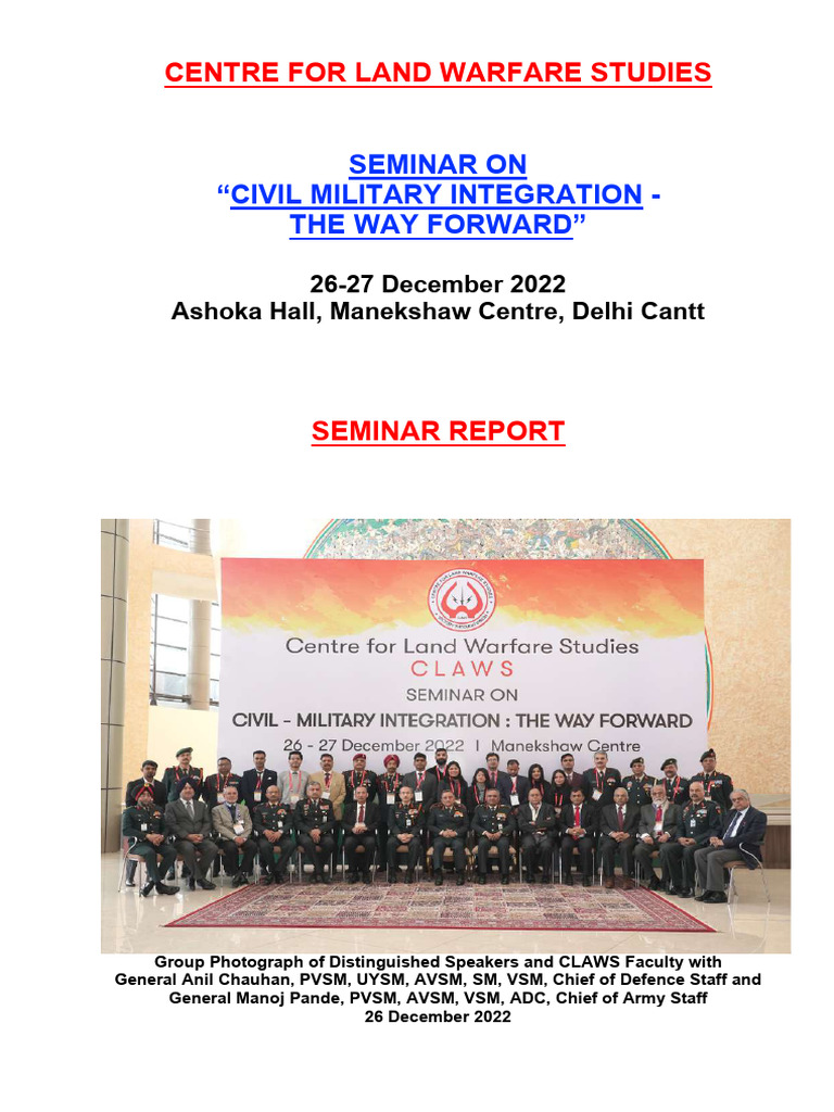 Final Report Civil Military Integration 26 27 Dec 2022 Compressed | PDF