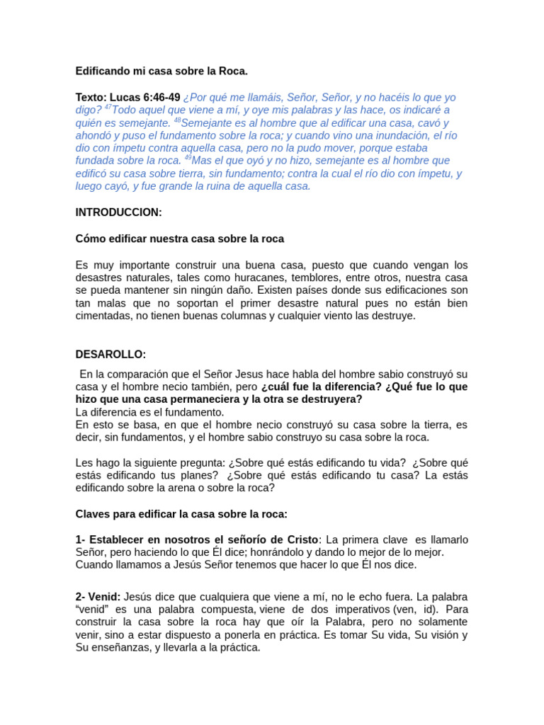 Edificando Sobre La Roca | PDF