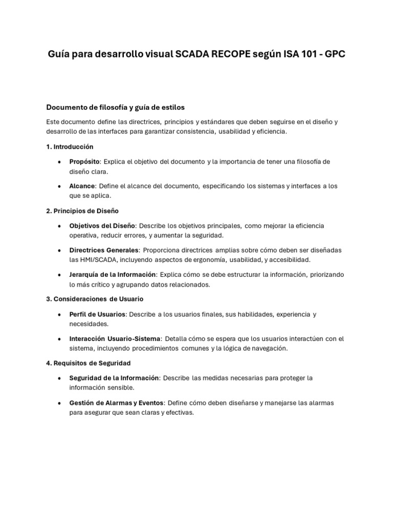 Guía para desarrollo visual SCADA según ISA 101 | PDF