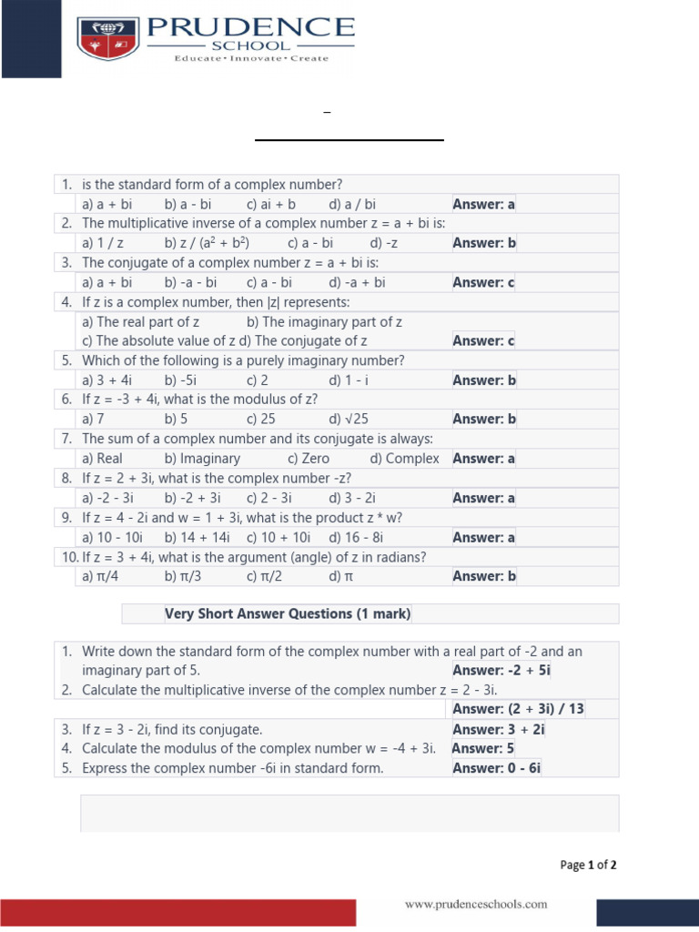 Complex No. W:s | PDF