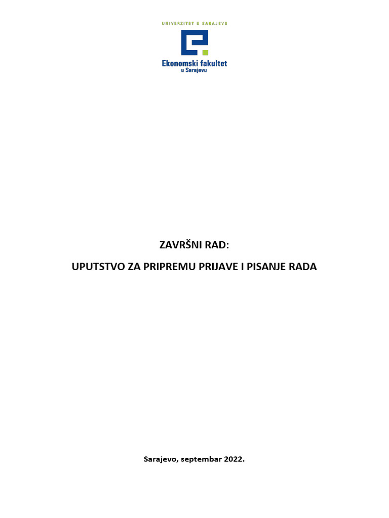 Zavrsni Rad - Uputstvo - Radna Verzijaff | PDF
