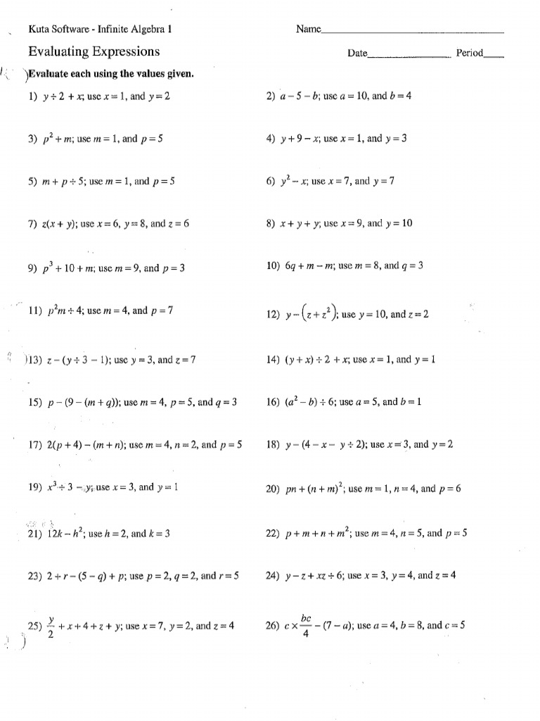 Evaluating Expressions | PDF