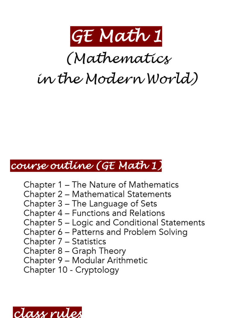 Chap1. The Nature of Mathematics | PDF