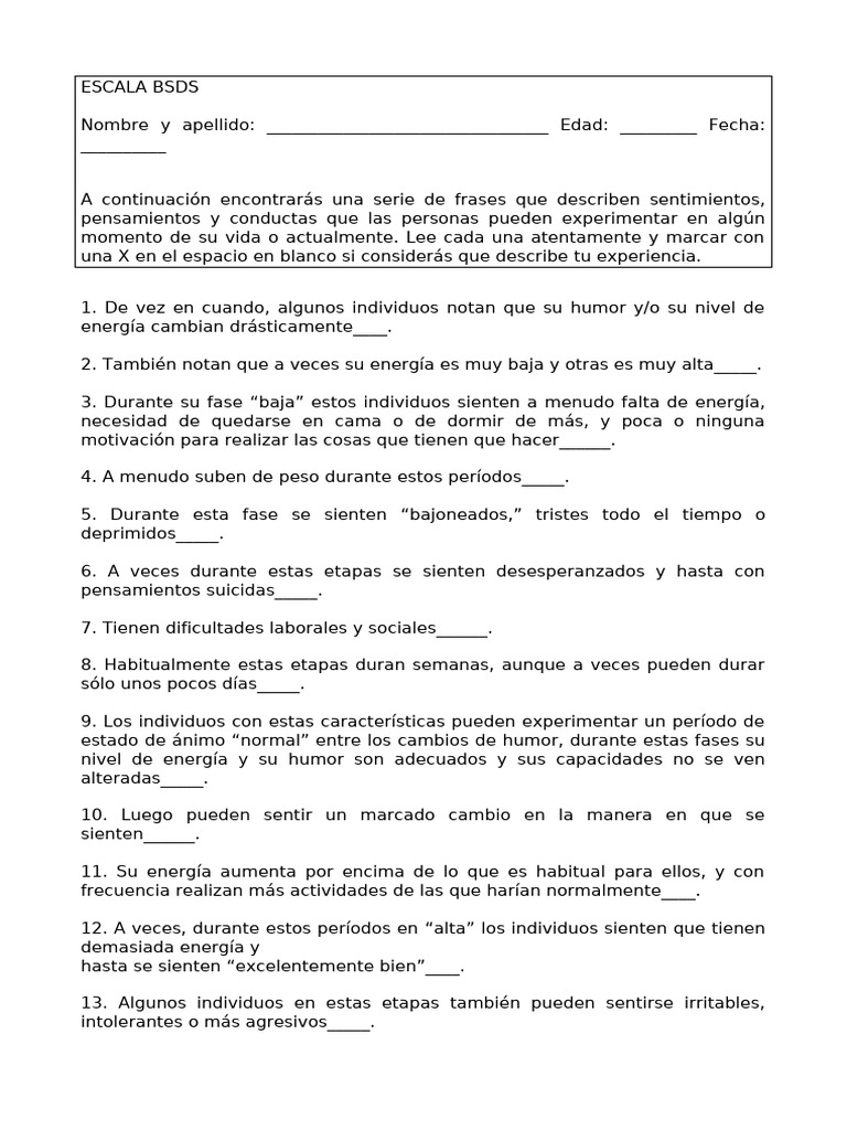 BSDS Protocolo | PDF