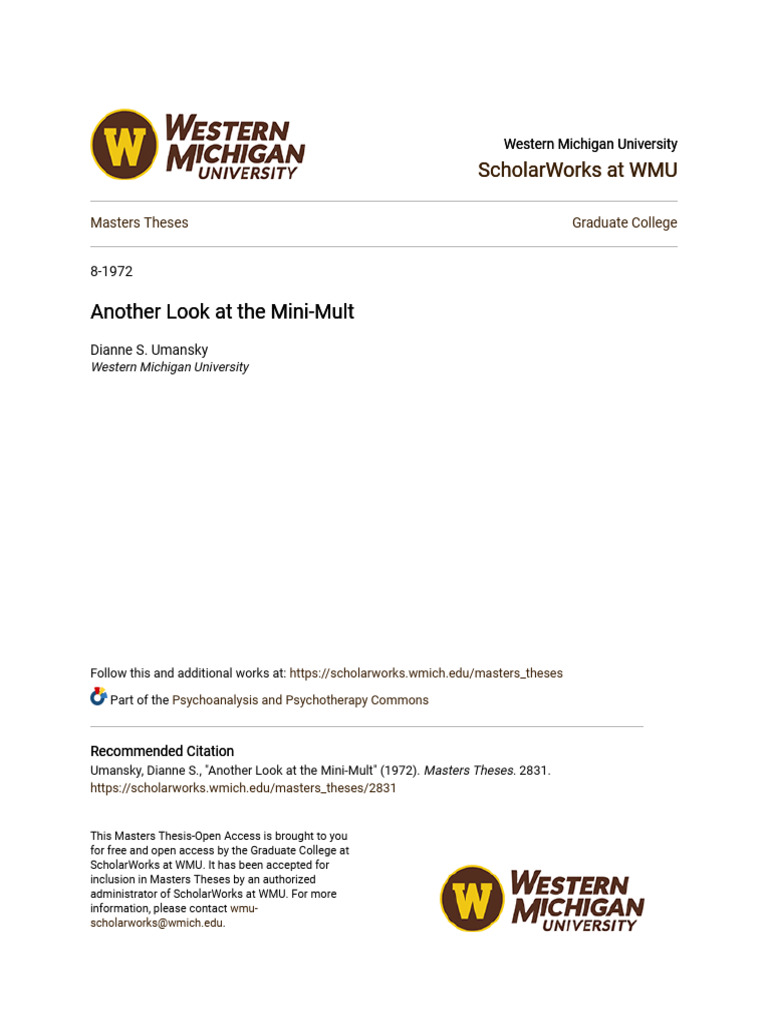 Another Look at The Mini-Mult | PDF | Psychology