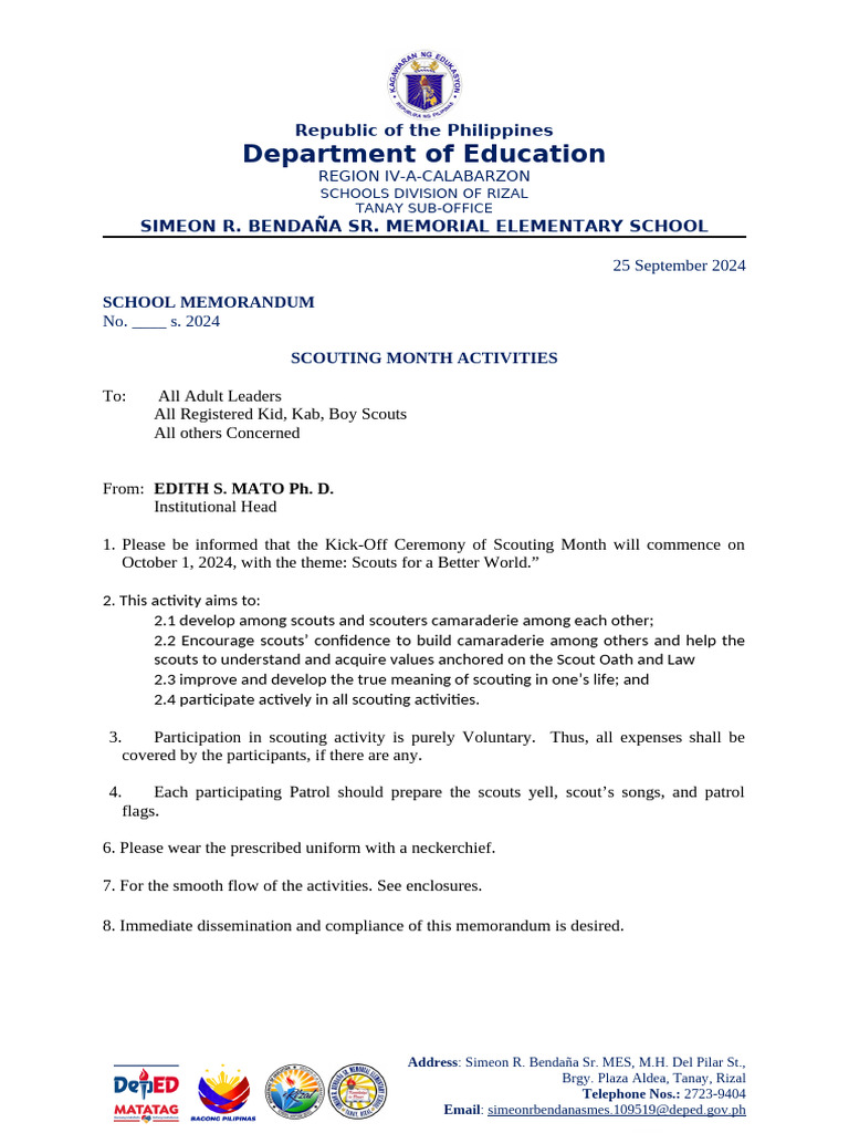 BSP Month Activities | PDF