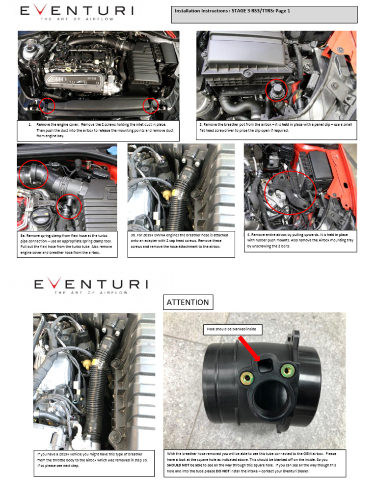 Audi RS3 Eventuri Intake Install Guide | PDF